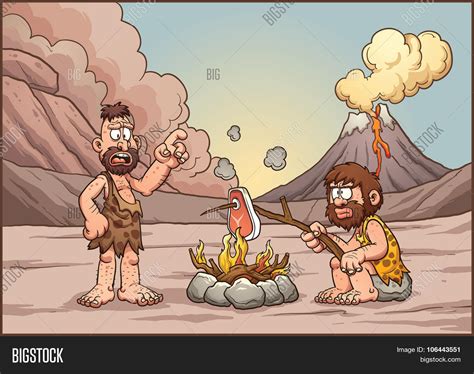 Couple Cavemen Vector And Photo Free Trial Bigstock