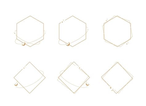 Premium Vector Modern Minimalist Aesthetic Line Elements Trendy Linear Frames With Stars