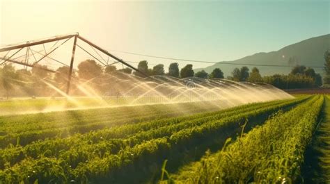 Irrigation Systems On A Farmer S Field Stock Illustration