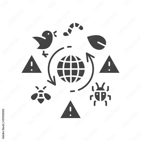 Biodiversity Loss Black Glyph Icon Extinction Animal Species