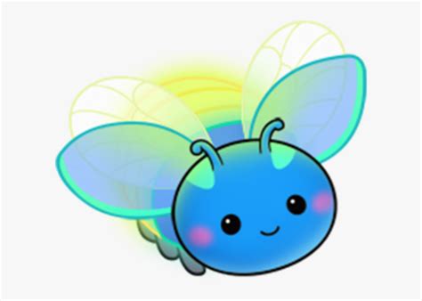 Ftestickers Clipart Firefly Cute Blue Kawaii Bug Hd Png Download