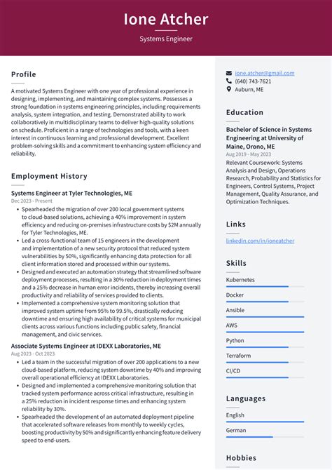 Raytheon Systems Engineer Resume Examples Resumecat