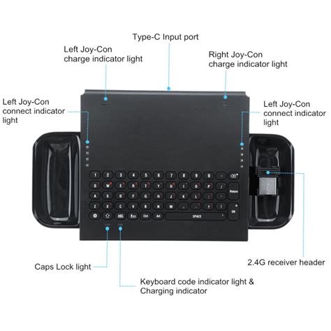 Accessories Dobe 2 4g Wireless Game Keyboard For N Switch Joy Con