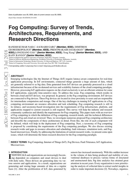 fog computing survey of trends architectures requirements and