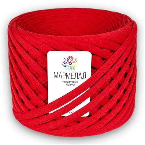 Купить Трикотажная пряжа Мармелад 7-9 мм 100 м красный мак, цена 290 ...