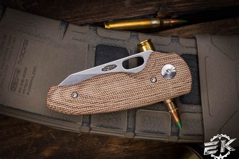 Three Rivers Manufacturing Nerd Folding Knife Natural Micarta 2 2 Stonewash