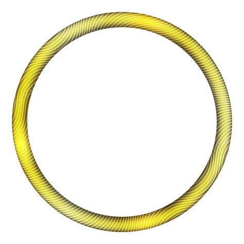 Marco Redondo De Oro Amarillo Con Lineart Vector PNG Redondo