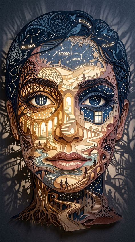 Free Layered Paper Storytelling Image Kirigami Papercraft Portrait