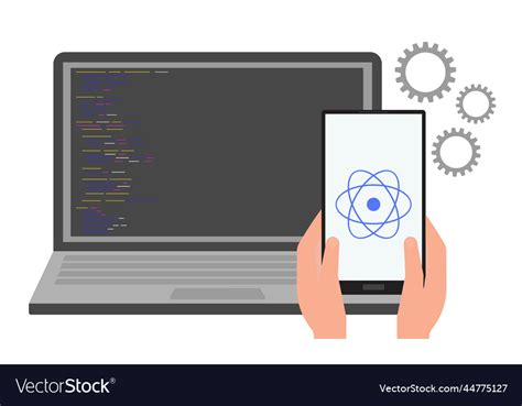 React Native Creation Of Cross Platform Programs Vector Image