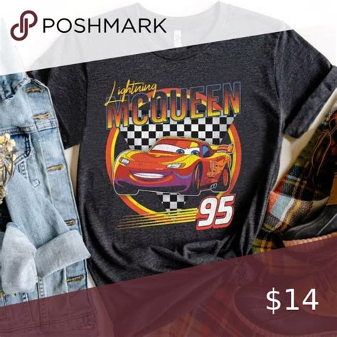 Disney Pixar Cars Lightning Mcqueen Vintage Race T Shirt Clothes
