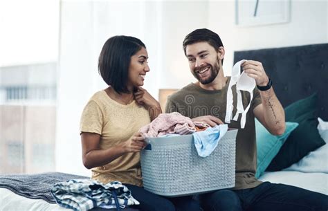 Doing The Laundry Just Got A Bit Naughty A Young Couple Doing Laundry