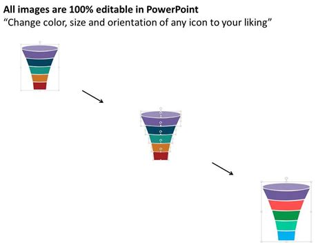Five Staged Funnel Diagram For Data Flow Flat Powerpoint Design PowerPoint Slide Presentation