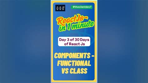 Functional Vs Class Components In React Day 3 Of React Js In 1 Minute Reactjs Coding Tech