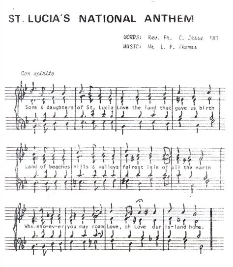 Who Wrote The National Anthem Of St Lucia