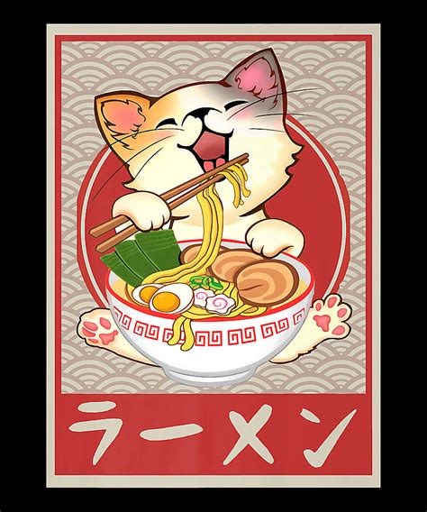 Overcome Hardship Cat Ramen Bowl Anime Japanese Noodles Kawaii Neko