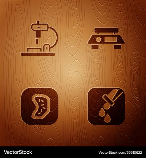 Set Test Tube And Flask Microscope Bacteria Vector Image