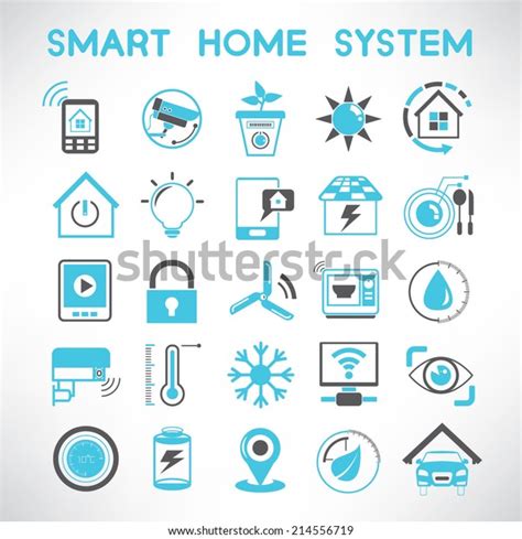 Smart Home Icons Set Home Automation Stock Vector Royalty Free