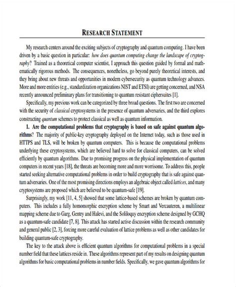 10 Research Statement Examples To Download