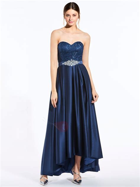 Chic Sweetheart Beaded Lace Top High Low Bridesmaid Dress Pretty