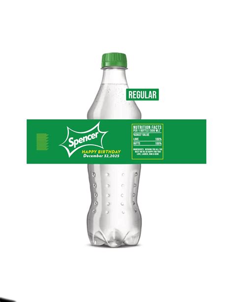 Sticker Label Personalized Sprite Label Sprite Bottle Sprite Label