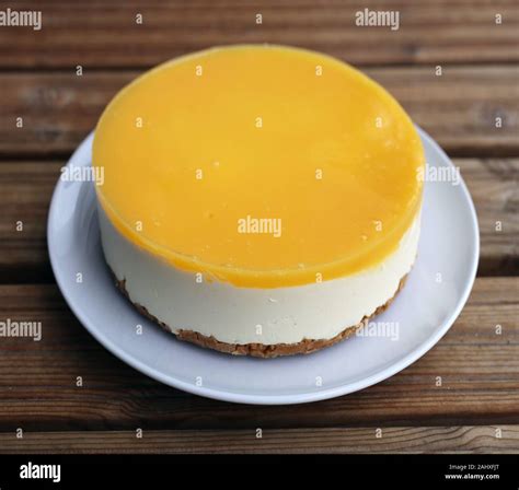 Gluten Free Vegan Orange And Mango Cheesecake Created Using Vegan Agar