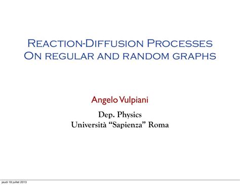 Ppt Reaction Diffusion Processes On Regular And Random Graphs