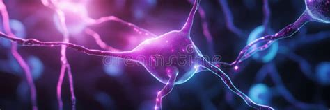 Close Up View Of Neural Networks With Glowing Synapses In A Digital