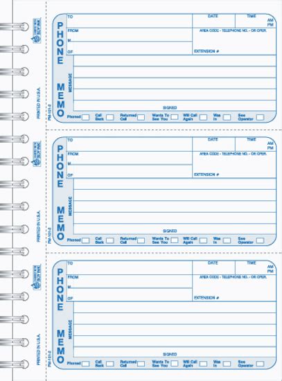Phone Memo Book 2 Part Carbonless Pm 101 2