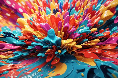 Premium Ai Image Abstract Colorful Splash 3d Background Generative Ai Background