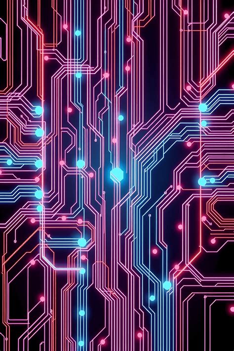 Neon Circuit Board Design Free Download Ai Scribbles