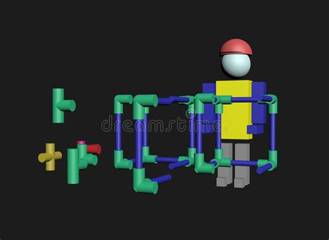 Assembly Of Construction Workers 3d Stock Illustration Illustration