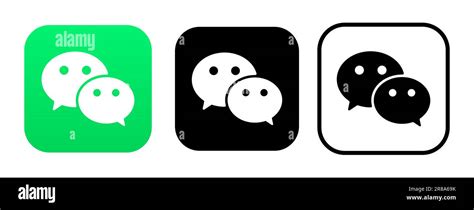 Set Of Vector Wechat Social Network Icons On Transparent Background