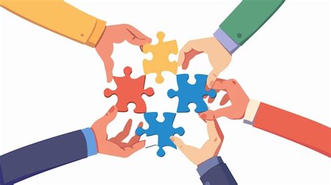 Effective Teamwork In Successful Problem Solving Premium Ai Generated Vector