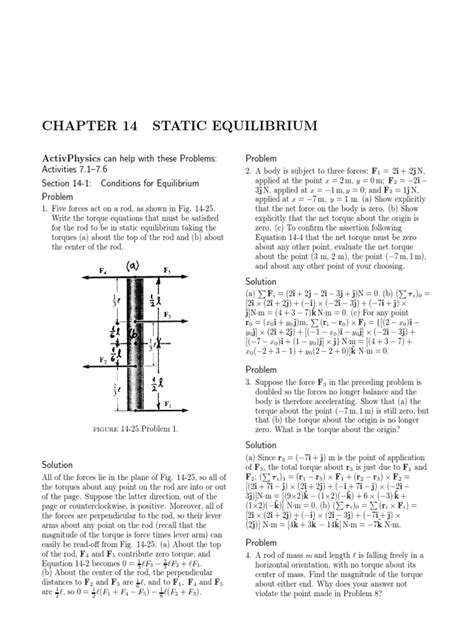 Chapter 14 Static Equilibrium Torque