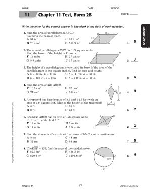 Chapter 1 Test Form 2b Geometry Answers Fill And Sign Printable