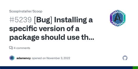 Bug Installing A Specific Version Of A Package Should Use The