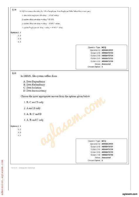 Cuet Computer Science Informatics Practices Question Paper 2023 Pdf