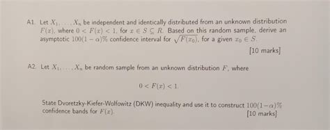 A1 Let X1 Xn Be Independent And Identically Chegg
