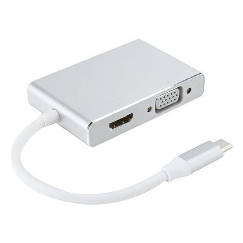 Convertidor Adaptador De Cable Tipo C A Dvi Vga Plug And Play 4 En 1