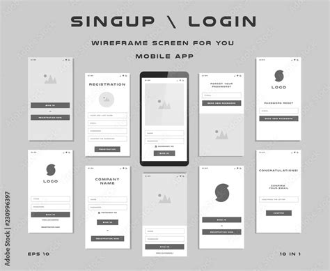 10 In 1 Ui Kits Wireframes Screens For Your Mobile App Gui Template