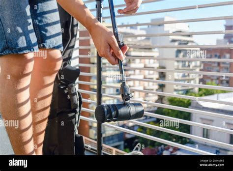 Implements For Music And Live Entertainment Condenser Microphone Installation Unrecognizable