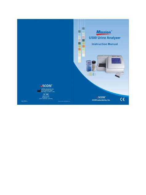 Analizador De Orina Mission U500 Pdf