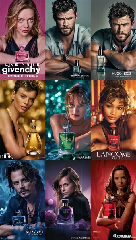 Perfume Advertisings And Celebrities Midjourney Prompt Promptbase