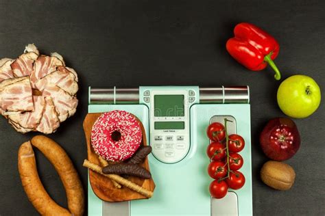 Gesunde Und Ungesunde Nahrung Korpulenz Konzept Modernes Digitales