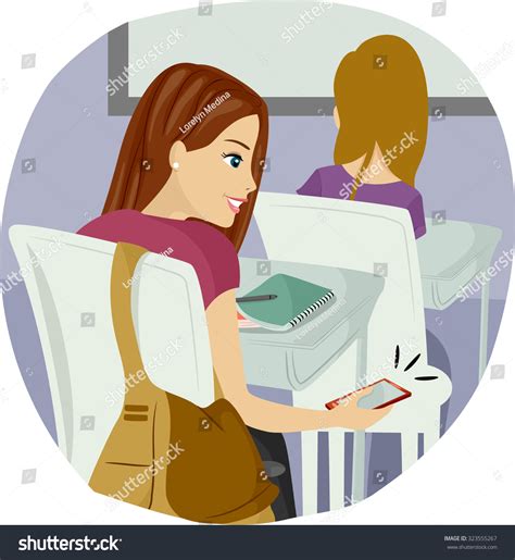Teenager Using Phone In Class Over 9729 Royalty Free Licensable Stock