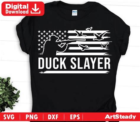 Duck Hunting Svg Files Duck Slayer Retro Vintage Flag Arts Etsy