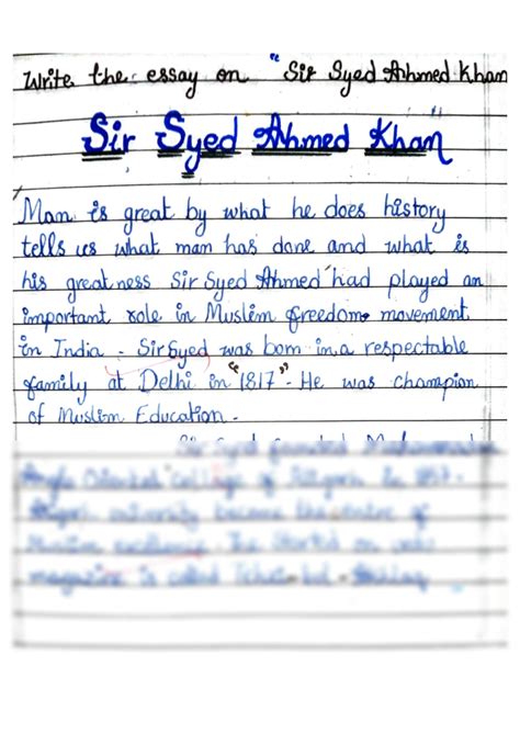 Solution Sir Syed Ahmed Khan Essay Or Speech In English Studypool