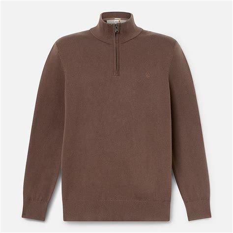 Williams River Quarter Zip Jumper For Men In Brown