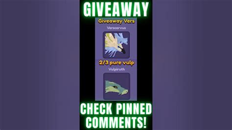 Vulpiruth And Verscervus Giveaway Check Pinned Comment Dragonadventures Roblox Shorts Youtube