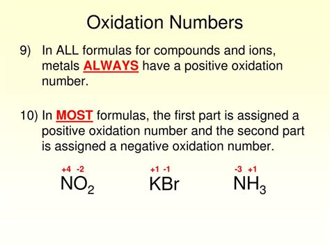Examples Of Oxidation Numbers